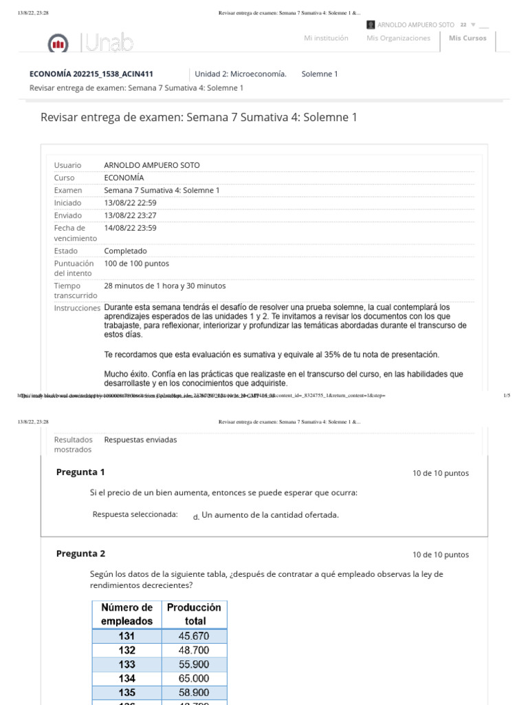 Revisar Entrega de Examen Semana 7 Sumativa 4 Solemne 1 .. PDF | PDF | Mercado (economía ...