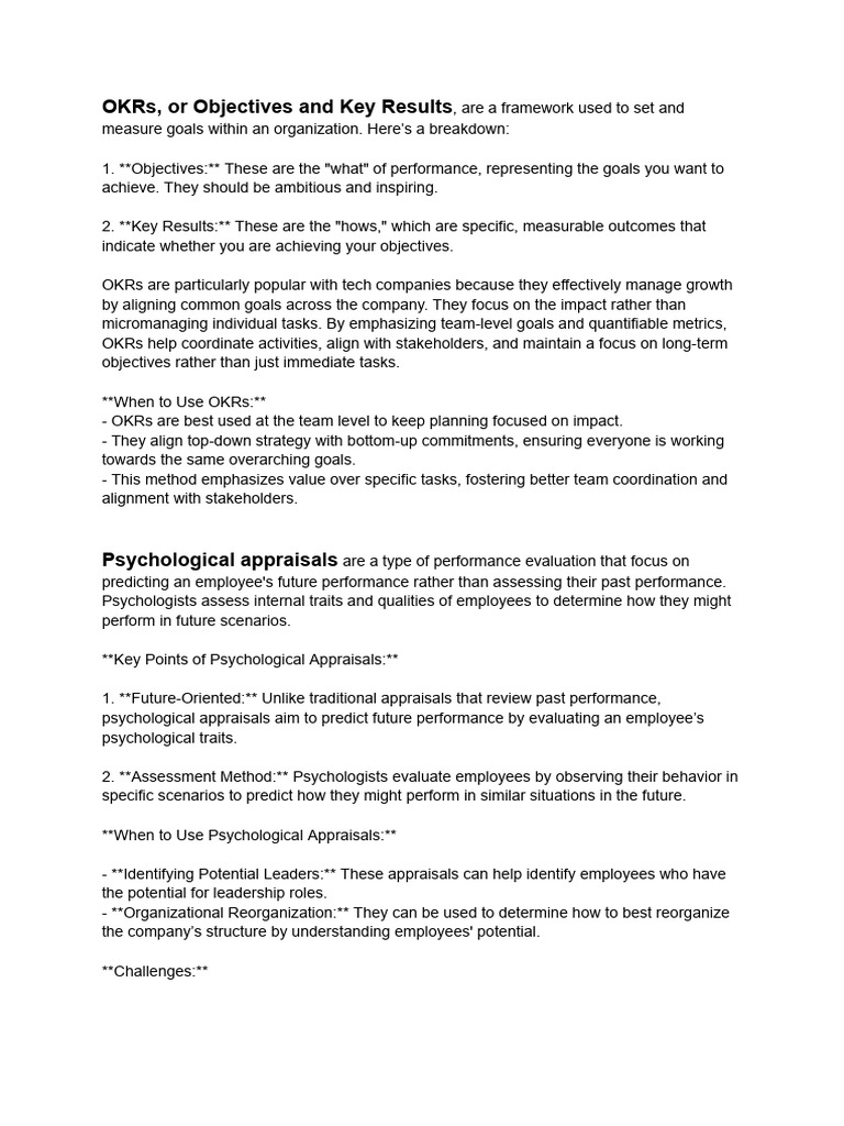 Performance Appraisal Tools | PDF | Performance Appraisal | Goal