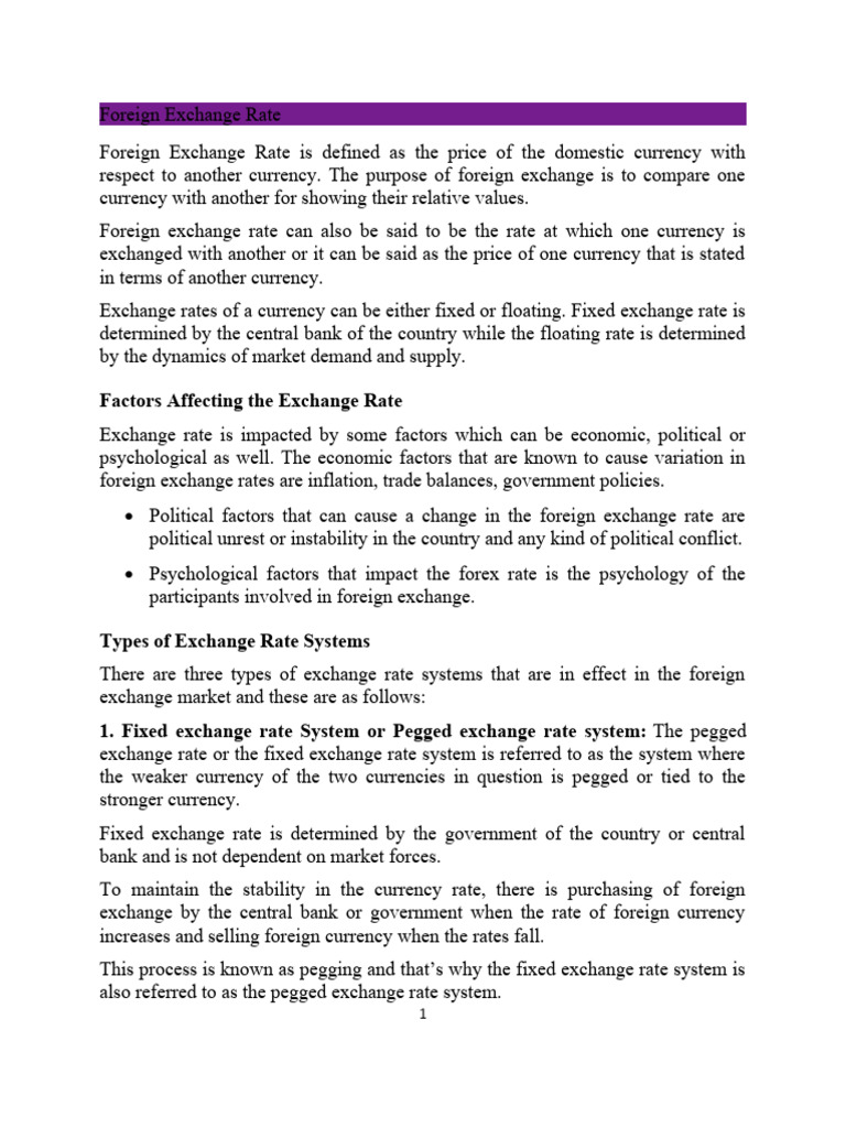 Foreign Exchange Rate MGT | PDF | Exchange Rate | Floating Exchange Rate