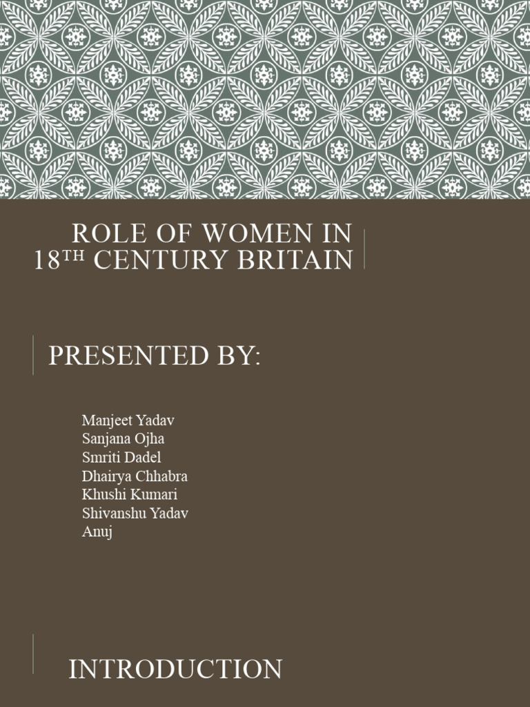 Women in 18th Century | PDF | Gender Studies | Discrimination & Race ...