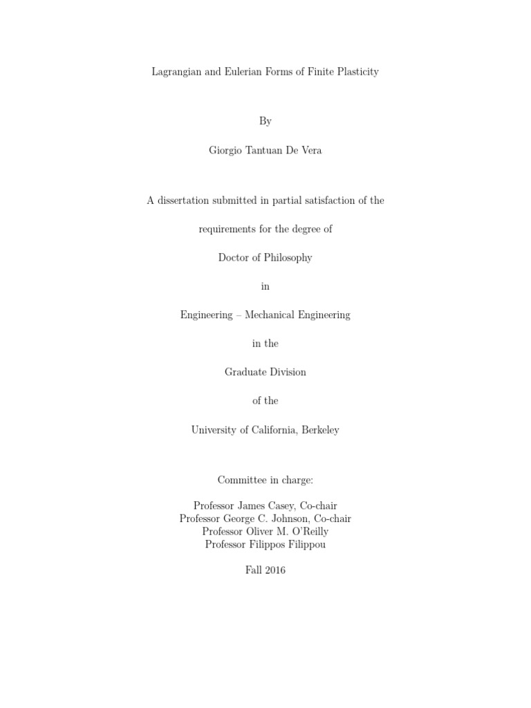 Lagrangian and Eulerian Forms of Finite Plasticity | PDF | Continuum ...