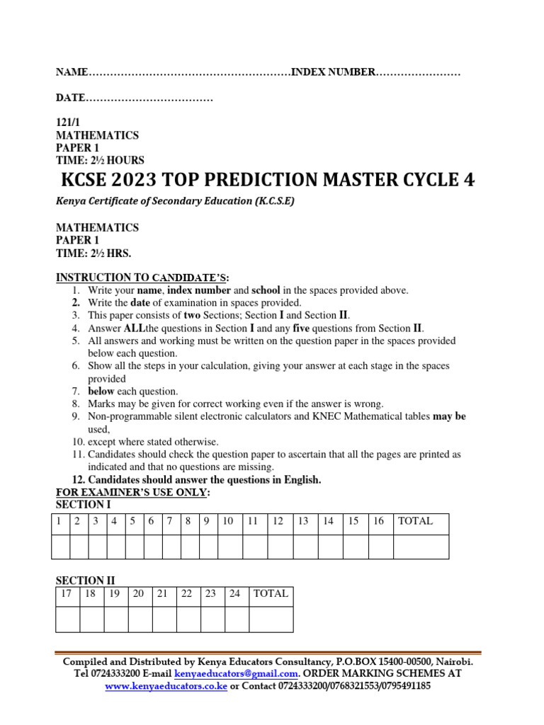 Mathematic Prediction Paper 2 2024 | PDF | Area | Euclidean Geometry