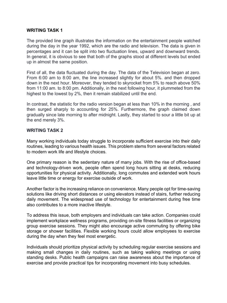 Ilets - Writing Task 1 | PDF | Sedentary Lifestyle | Economies