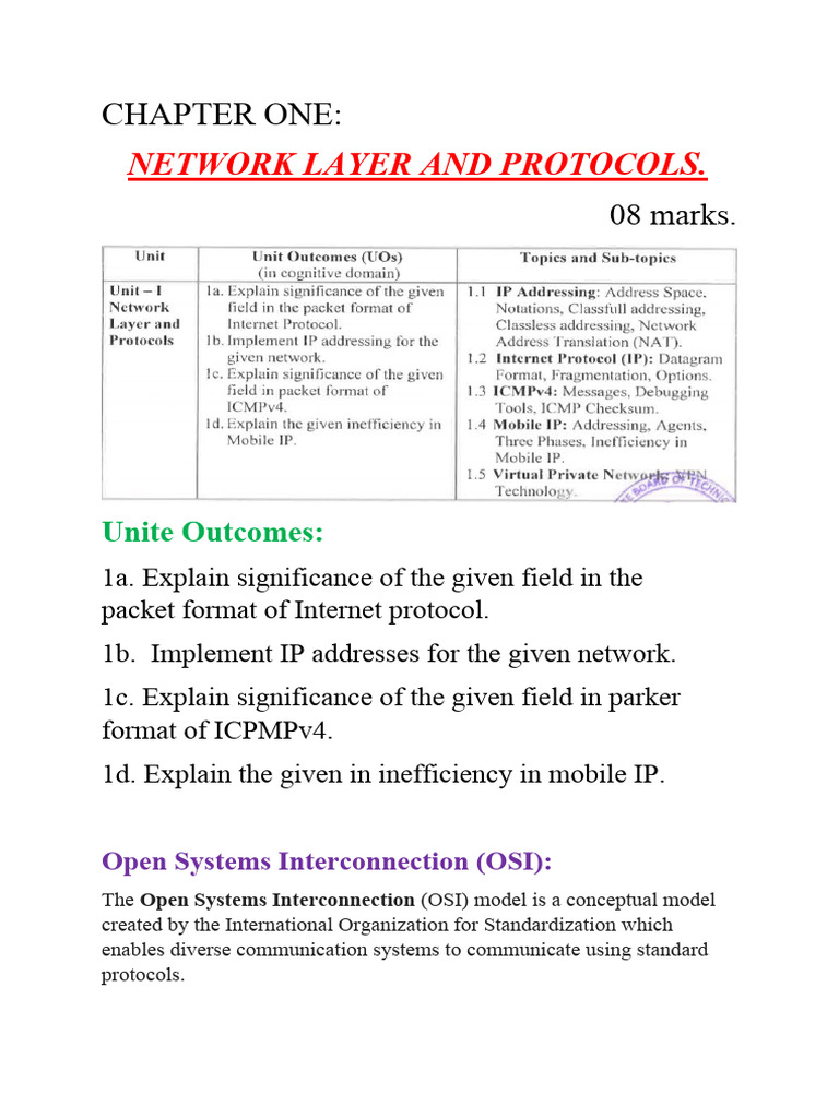 ACN Chapter 1 | PDF | Computer Network | Osi Model