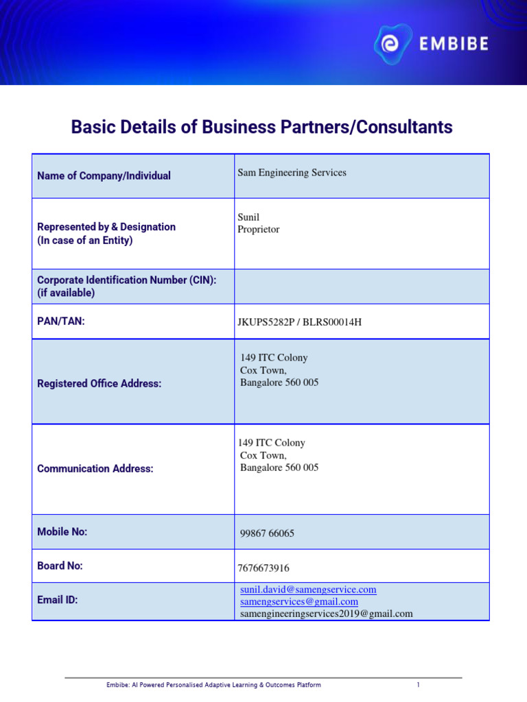 Filled Self Declaration Form Pdf Consultant Computing