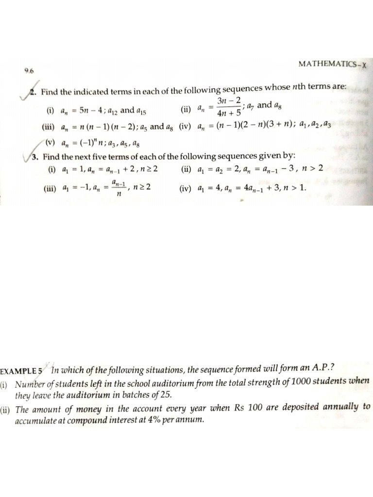 Arithmetic Progression Important Questions Class 10 | PDF