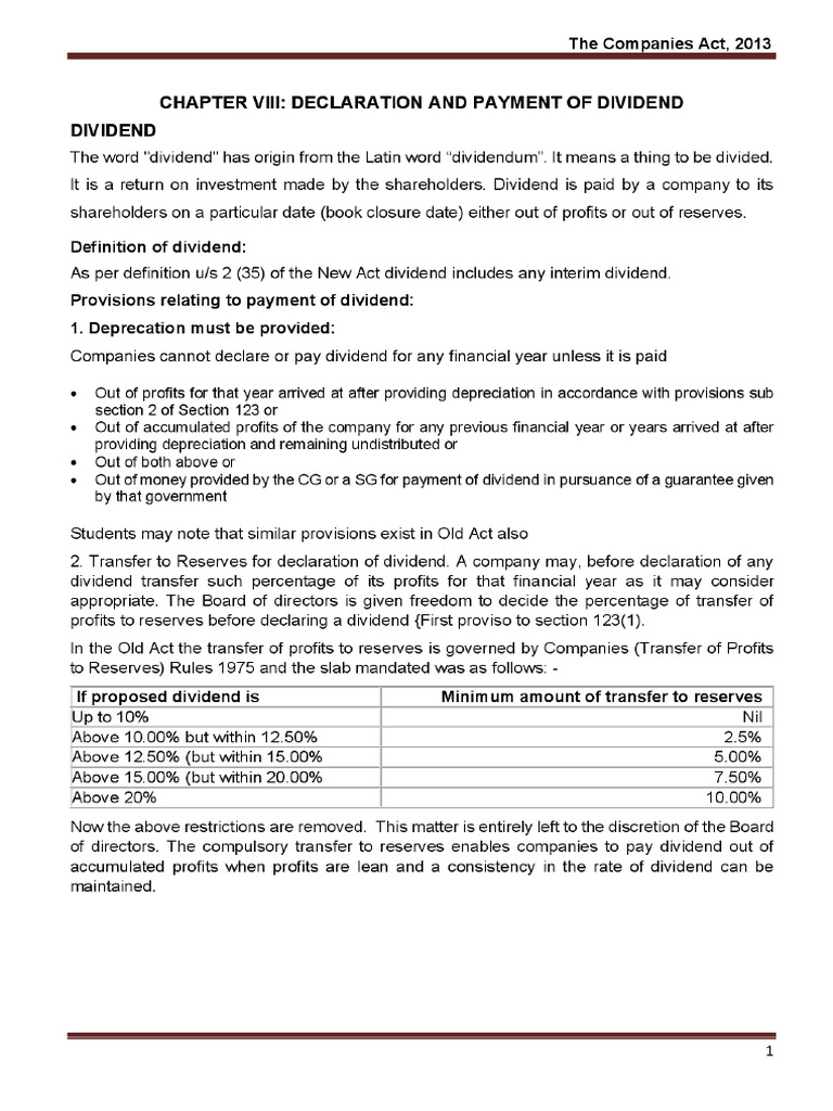 Dividend Distribution | PDF