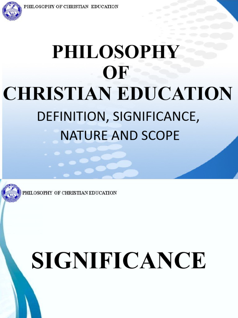 Christian Education Philosophy Overview | PDF | Philosophy Of Education ...