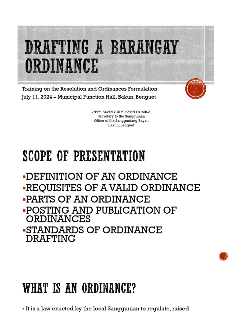 Drafting An Ordinance | PDF | Local Ordinance | Clause