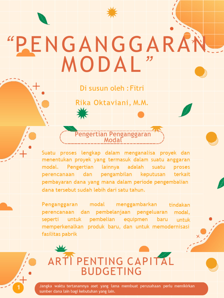 Fitri - PPT Penganggaran Modal | PDF