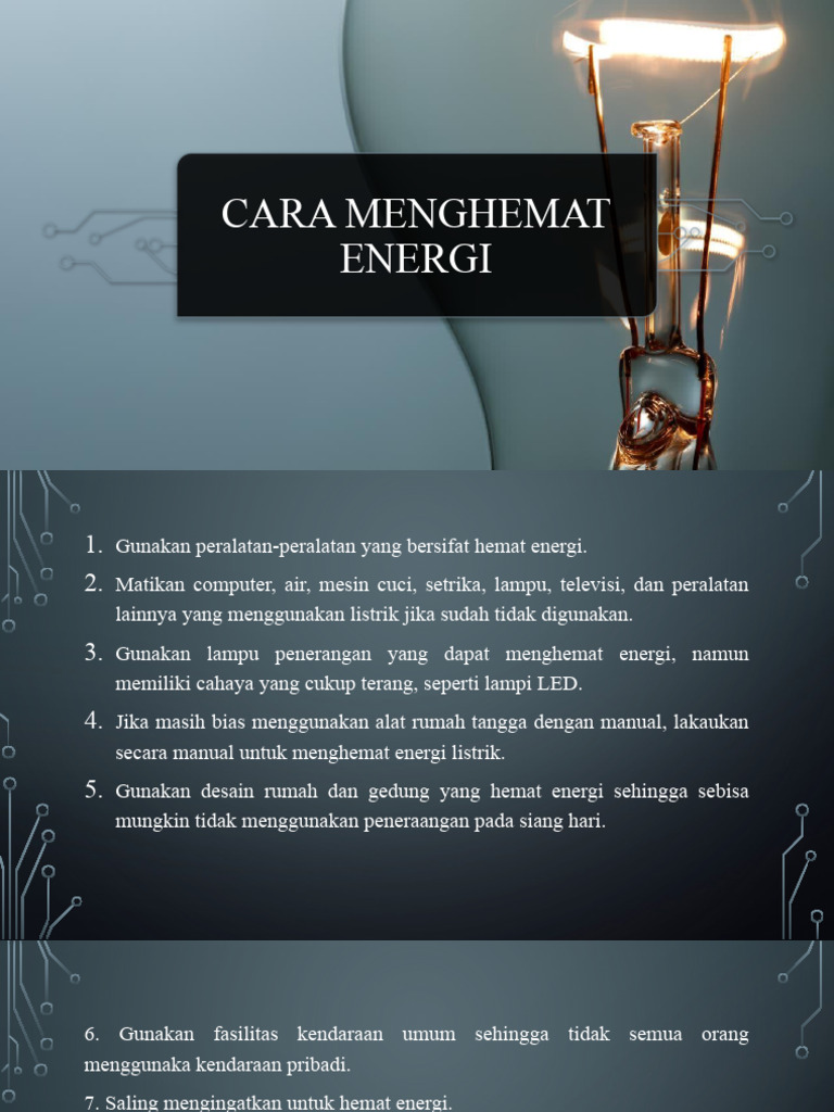 Cara Menghemat Energi | PDF