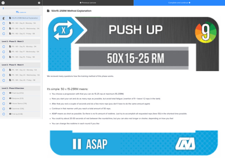 50x15-25RM Method Explanation - Cali Move | PDF