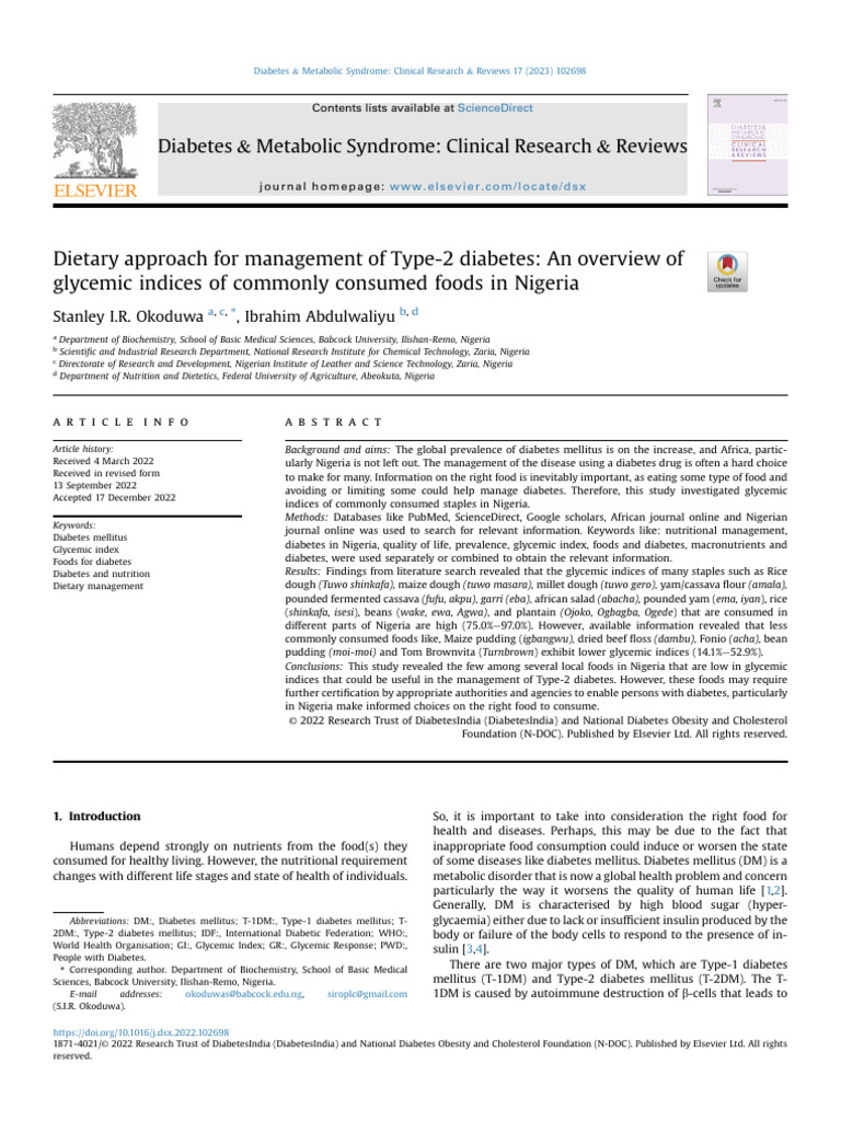 1 s2.0 S1871402122003150 Main | PDF | Diabetes | Staple Foods