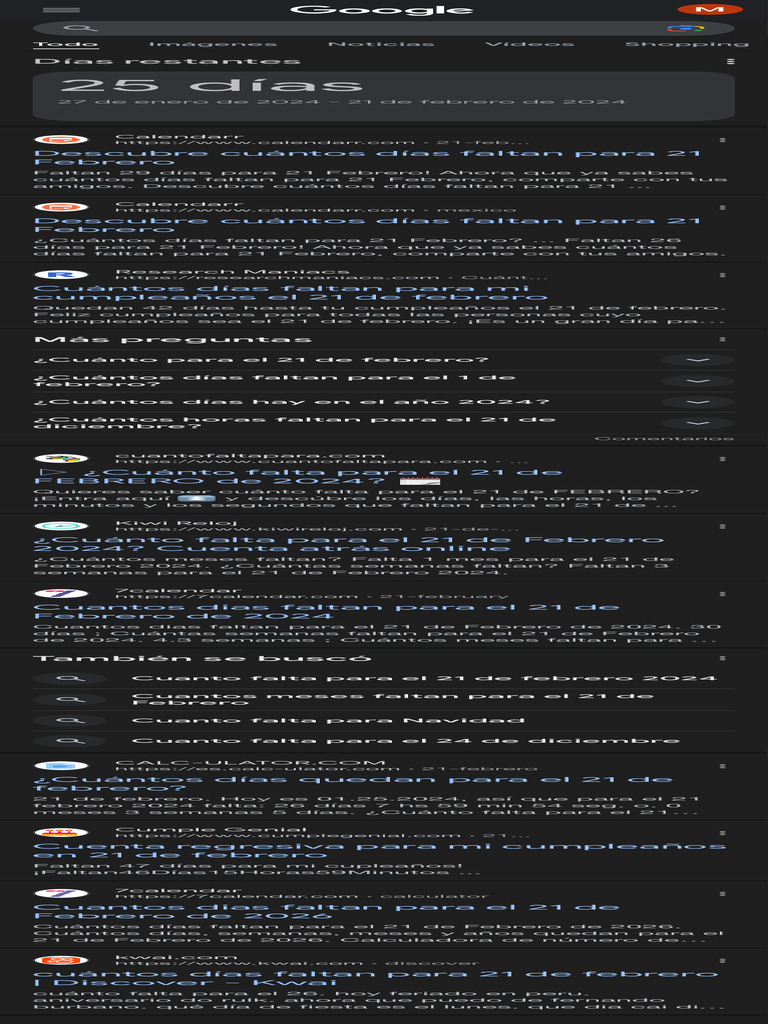 Cuantos Dias Faltan para El 21 de Febrero - Busca | PDF