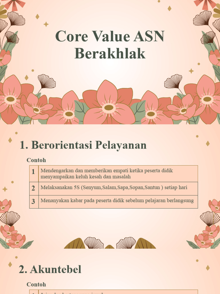 Core Value Asn Berakhlak | PDF