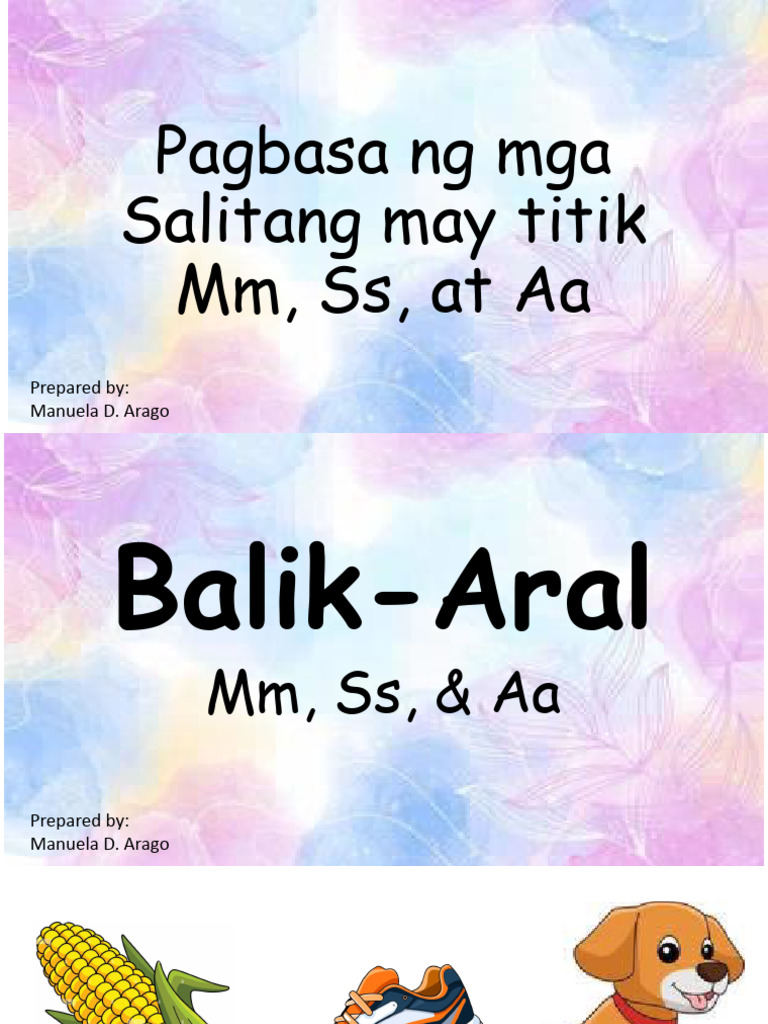 Pagbasa NG Salita (M, S, A) | PDF