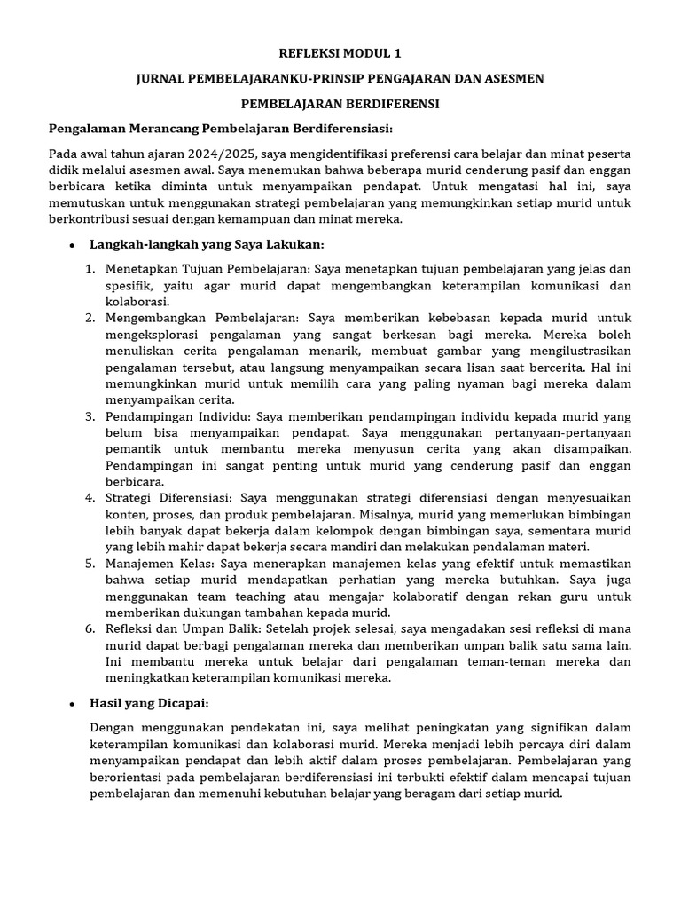 Refleksi Modul 1 | PDF