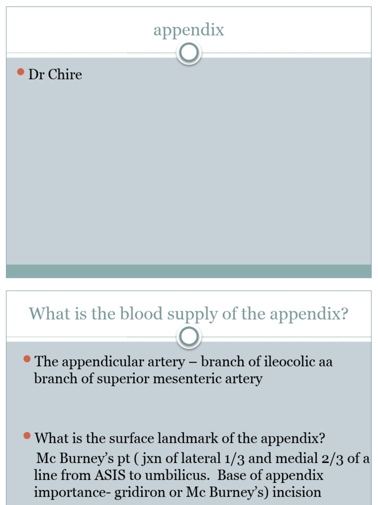 Appendix Presentation Med 4 TH Year | PDF | Medical Specialties ...