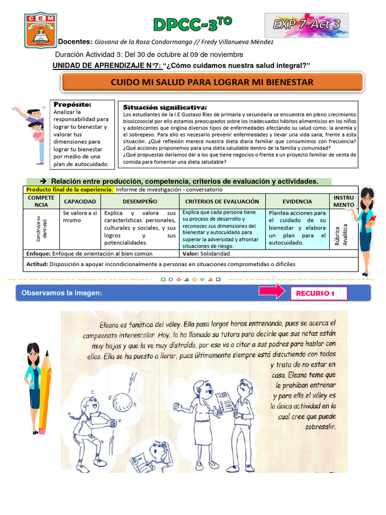Actividad 3-Exp7-Dpcc-3°-Est | PDF | Obesidad | gordo