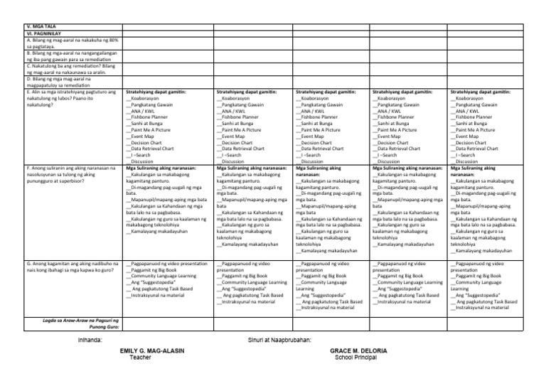 DLL - Remarks Tagalog | PDF