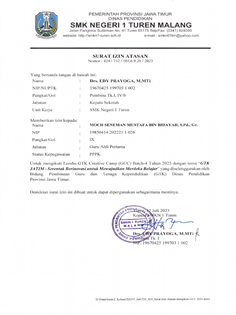 Moch. Seneman Mustafa Bin Bifayah, S.PD., GR | PDF