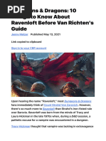 Van Richten's Guide To Ravenloft | PDF