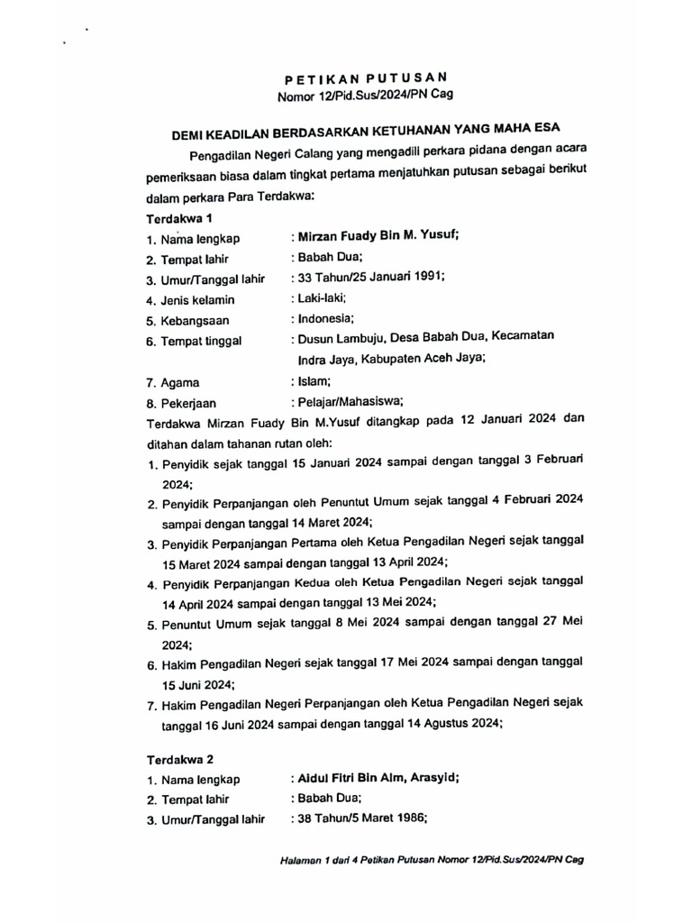 Petikan Putusan | PDF