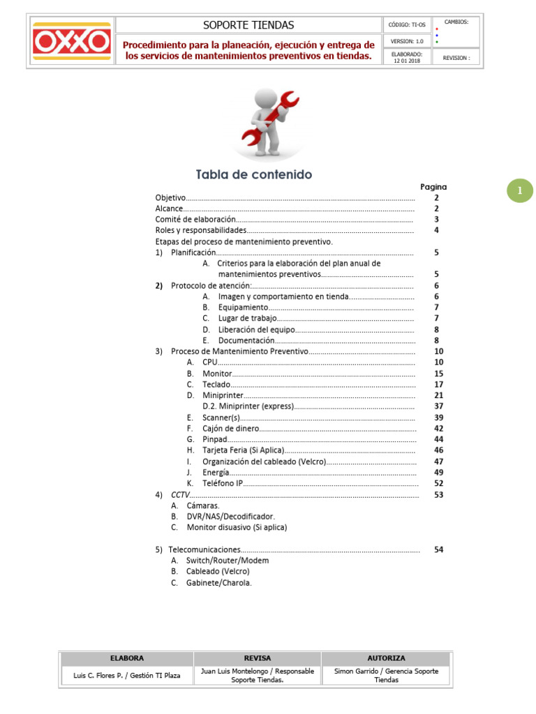 ENE18 - Proceso Estandarizado para El Mantenimiento Preventivo en Tiendas | PDF | Planificación ...