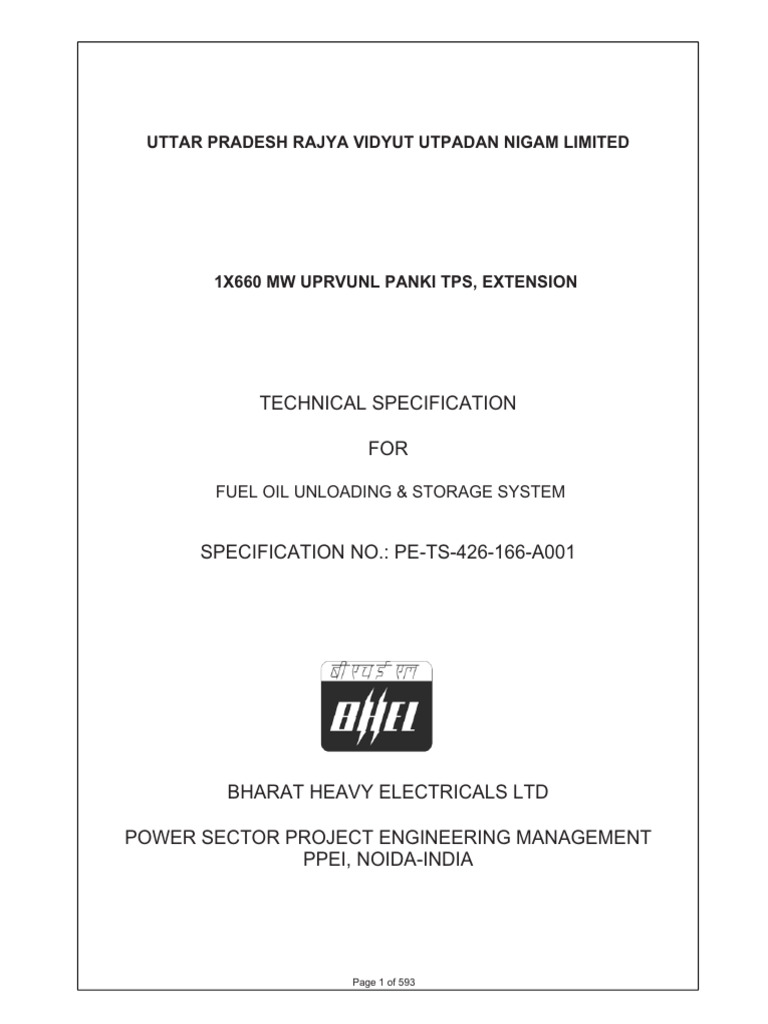 Technical Specification Part 1 of 2 1562239839 | PDF | Diesel Fuel | Coal