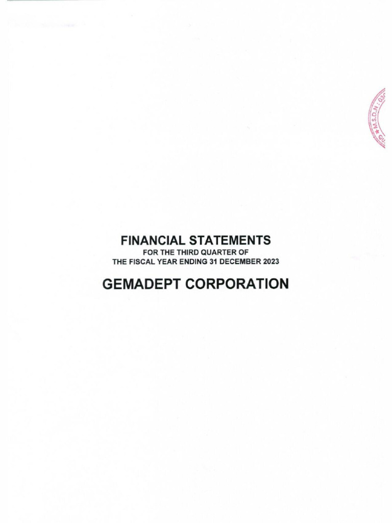 Financial Statements 3rd Quarter 2023 | PDF