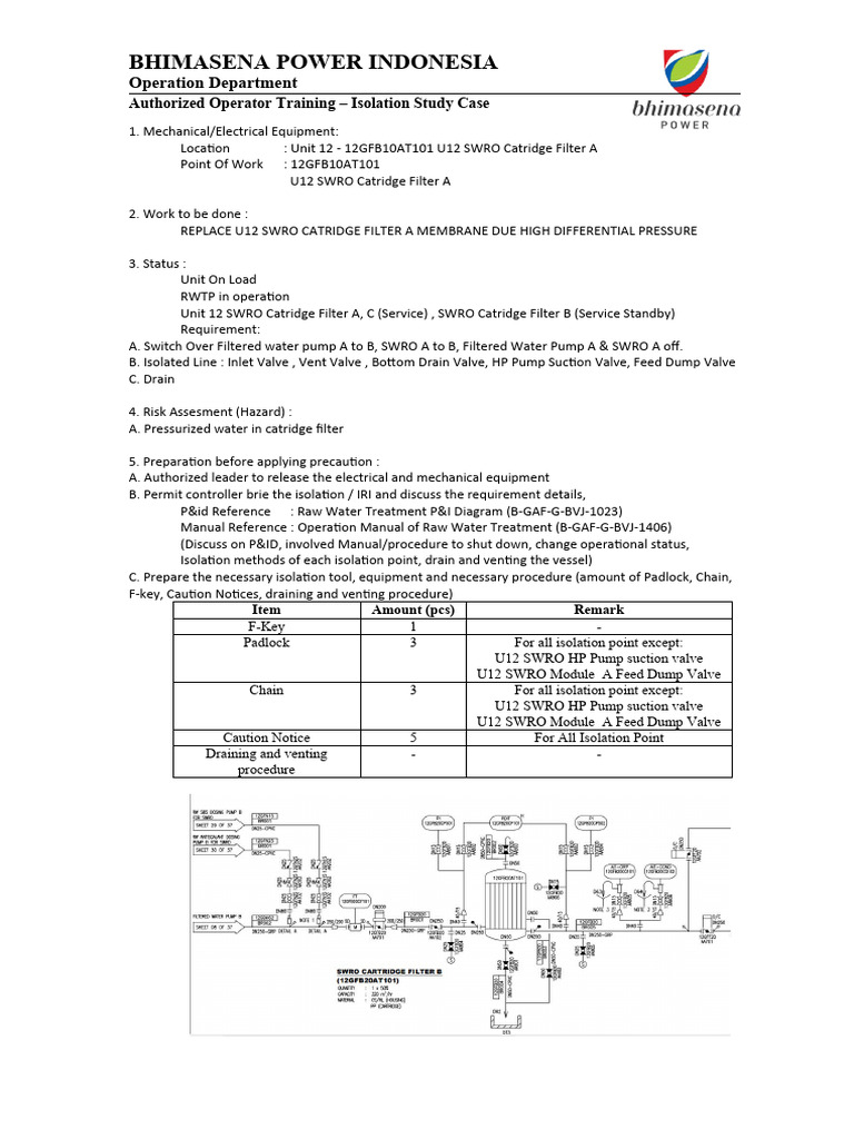 Study Case Catridge Filter | PDF | Valve | Pump