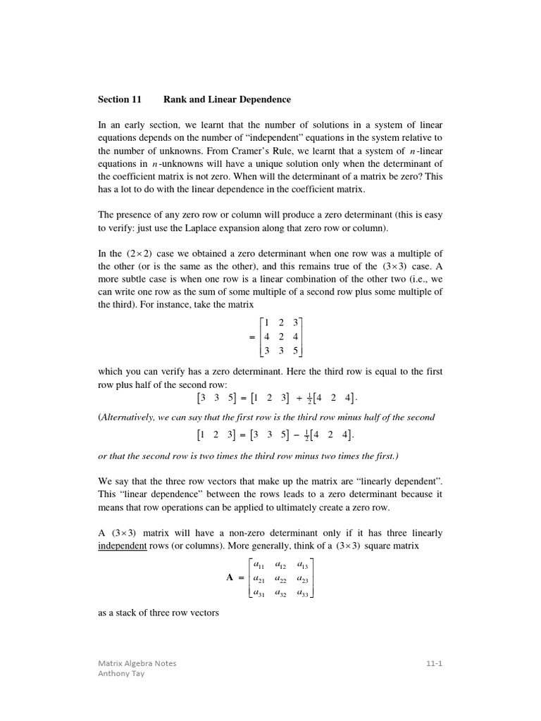 La 3 | PDF | Determinant | Matrix (Mathematics)