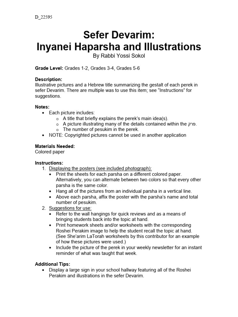 Devarim Pictures and Subheadings | PDF