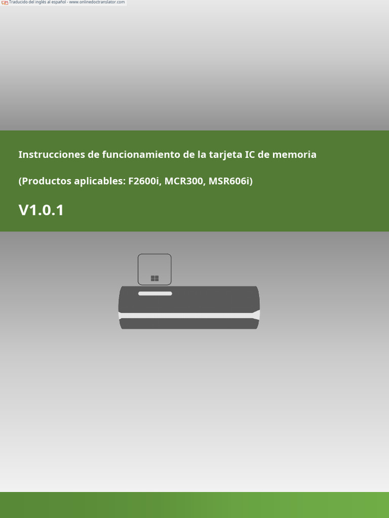 Memory IC Card Operating Instructions - En.es | PDF | De entrada y ...