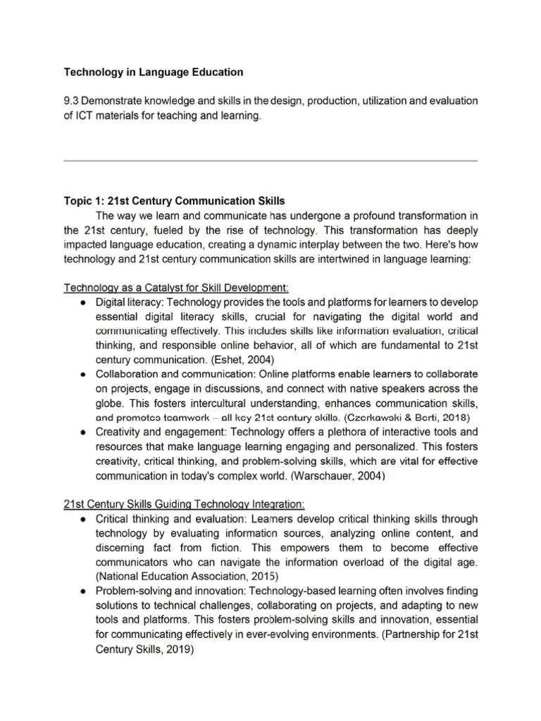 Technology in Language Education 101 | PDF