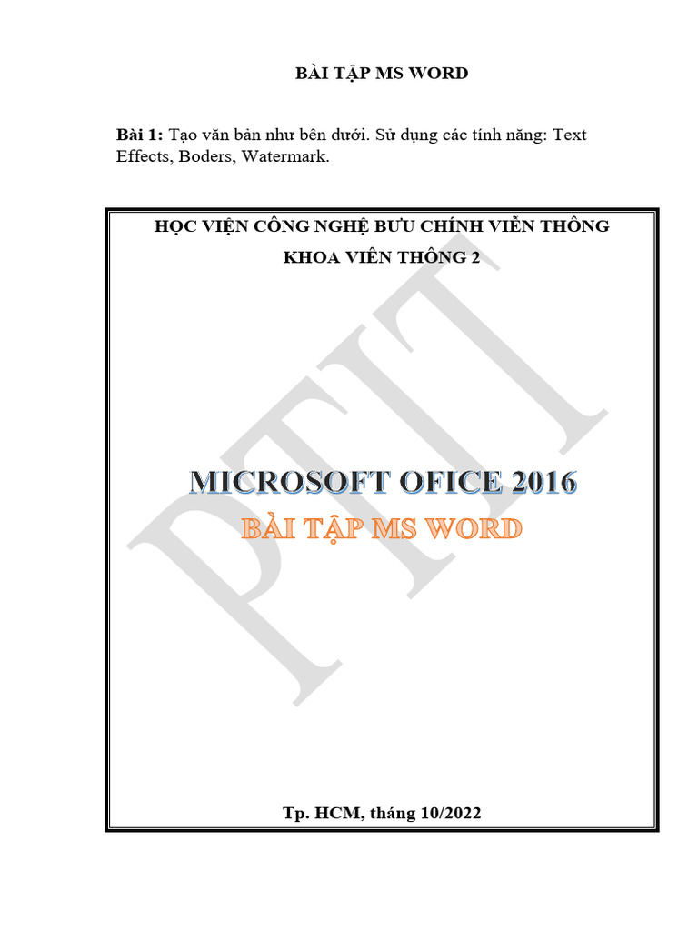 Bai Tap MS Word | PDF