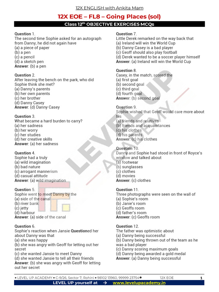 12X EOE - FL8A - Going Places (Sol) | PDF