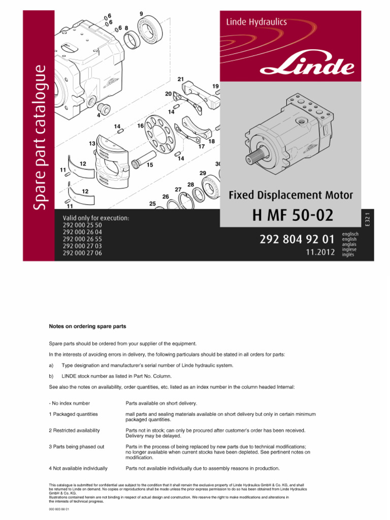 Linde Hydraulic Motor - Schottel Steering HMF50 - 2550 - 2604 - 2655 ...