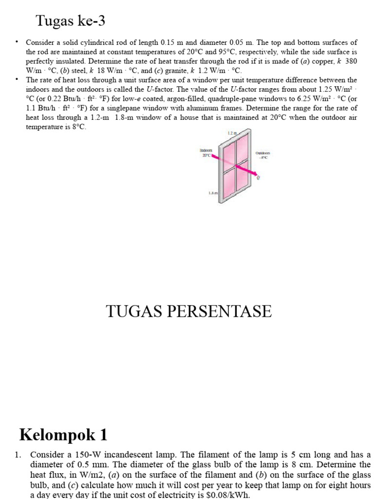 Tugas 3 Dan Tugas Persentase | PDF | Heat Transfer | Heat