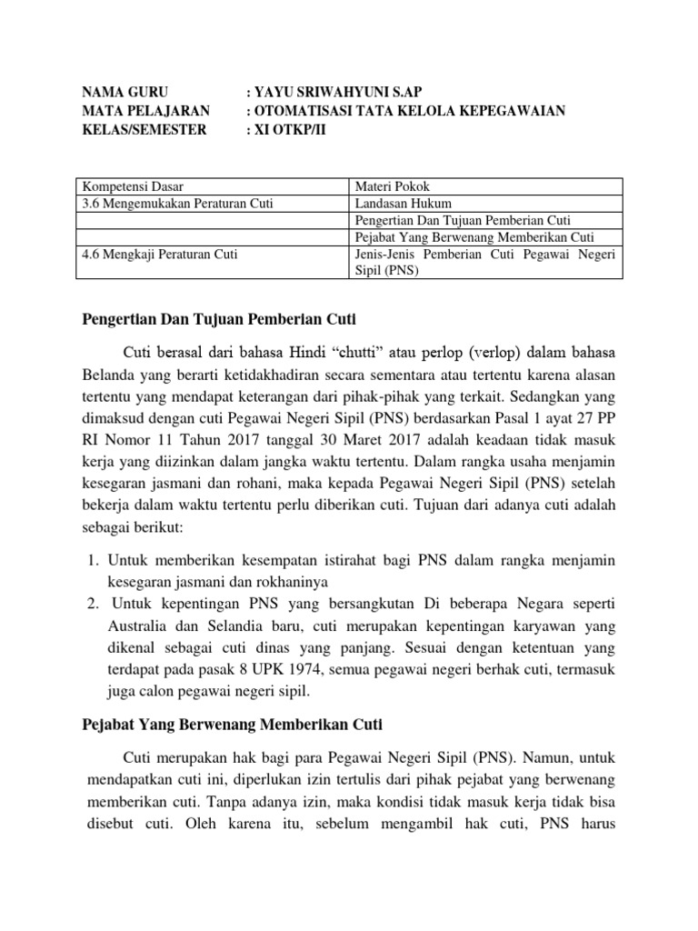 Modul Otk Kepegawaian Xi Otkp | PDF
