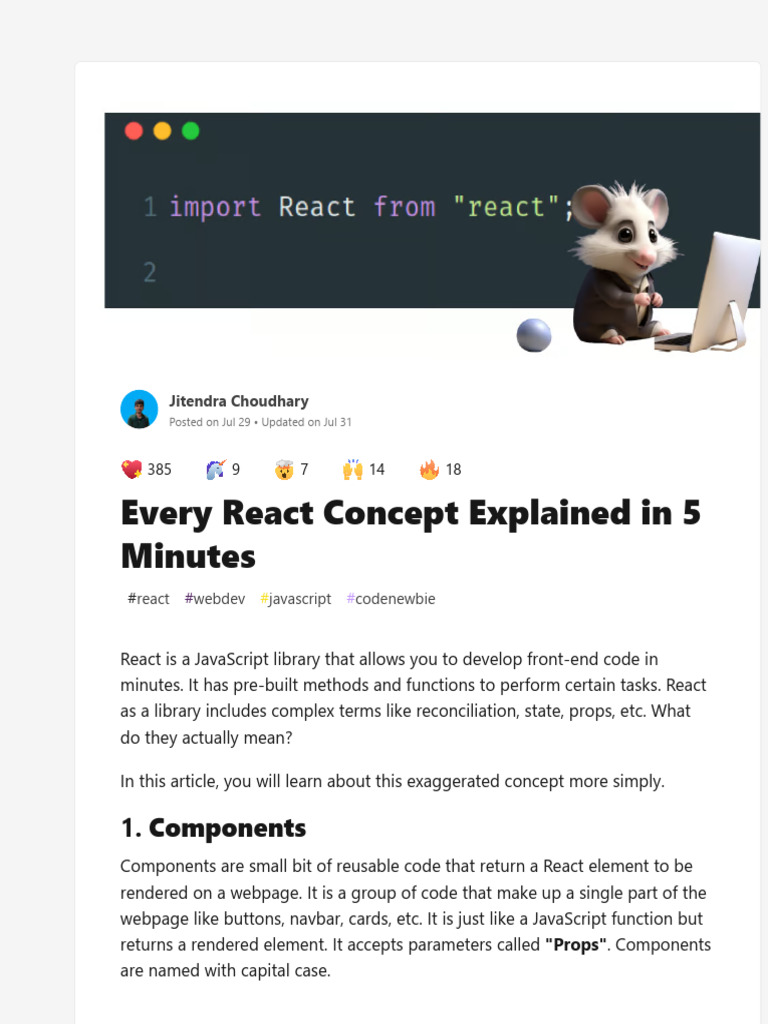 Every React Concept Explained In 5 Minutes Dev Community Pdf Document Object Model Java