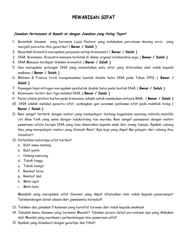 Pewarisan Sifat | PDF