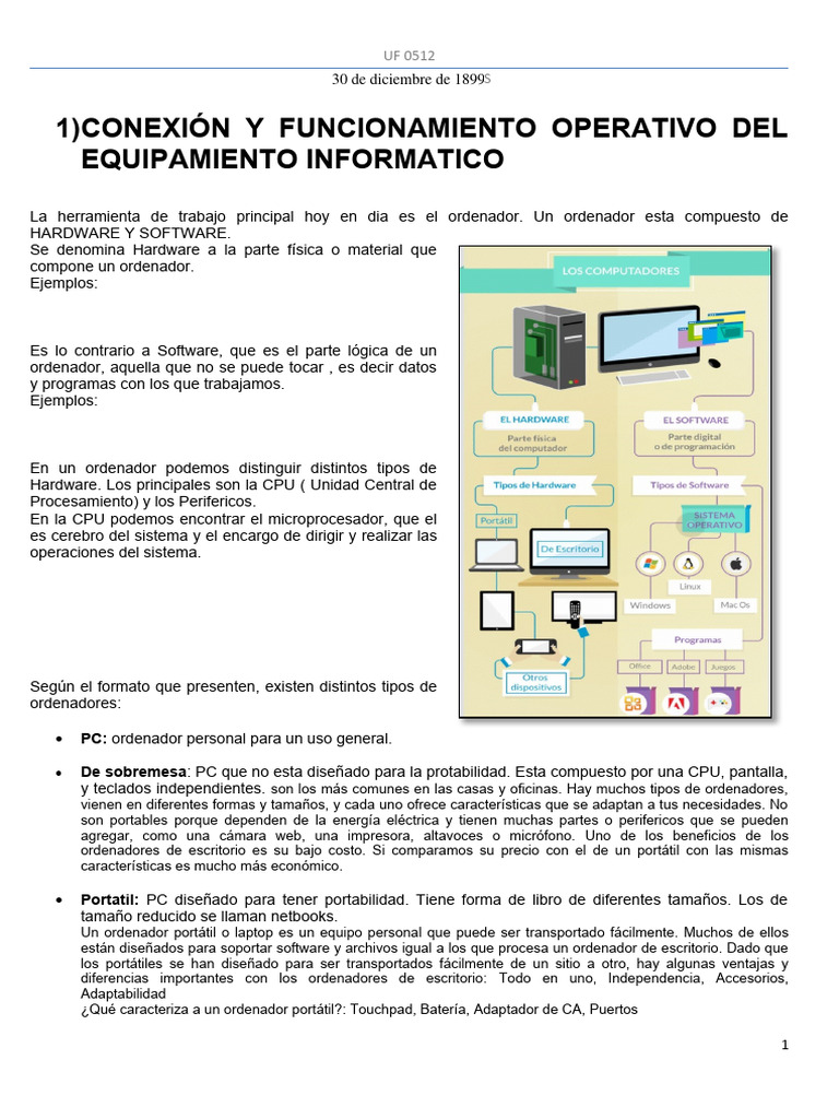Tema 1 Informatica | PDF | Hardware de la computadora | Impresora (Computación)