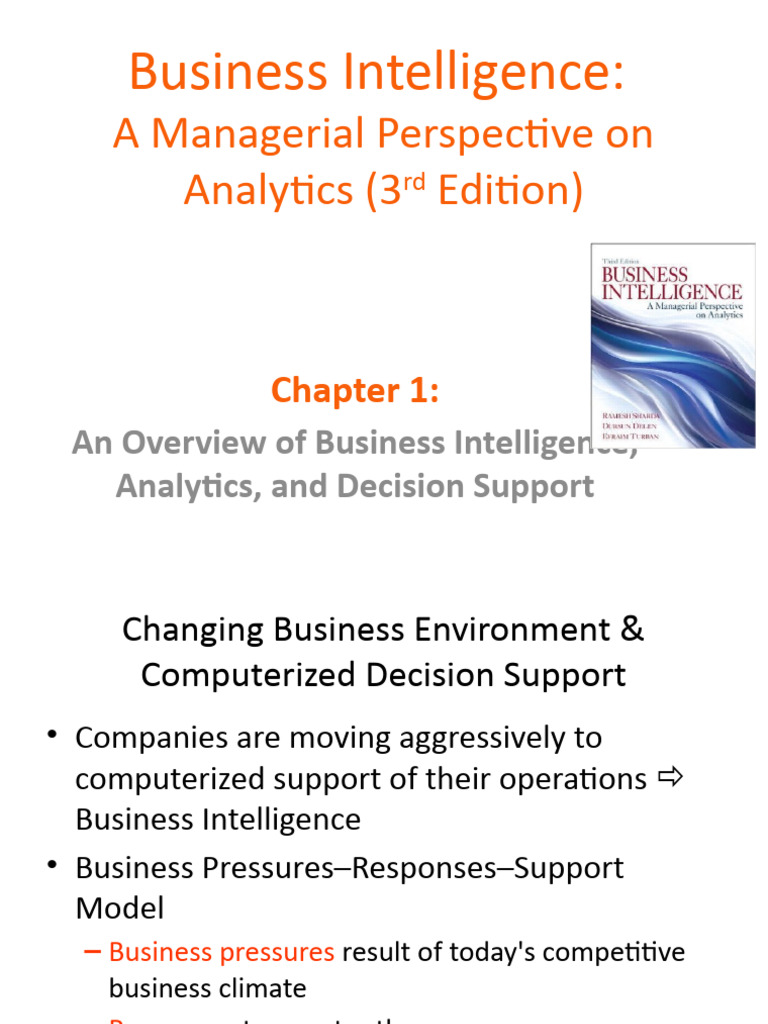BI Lecture 1 - Overview of Business Intelligence, Analytics and ...