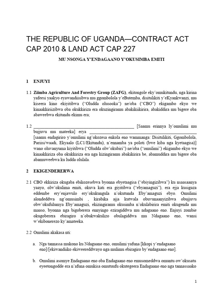 Copy of TREE PLANTING AGREEMENT-ZAFG (FINAL) (1) | PDF