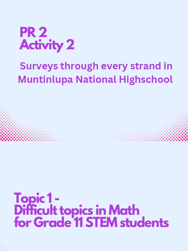 Muntinlupa High School Student Surveys | PDF | Mathematics | Science ...