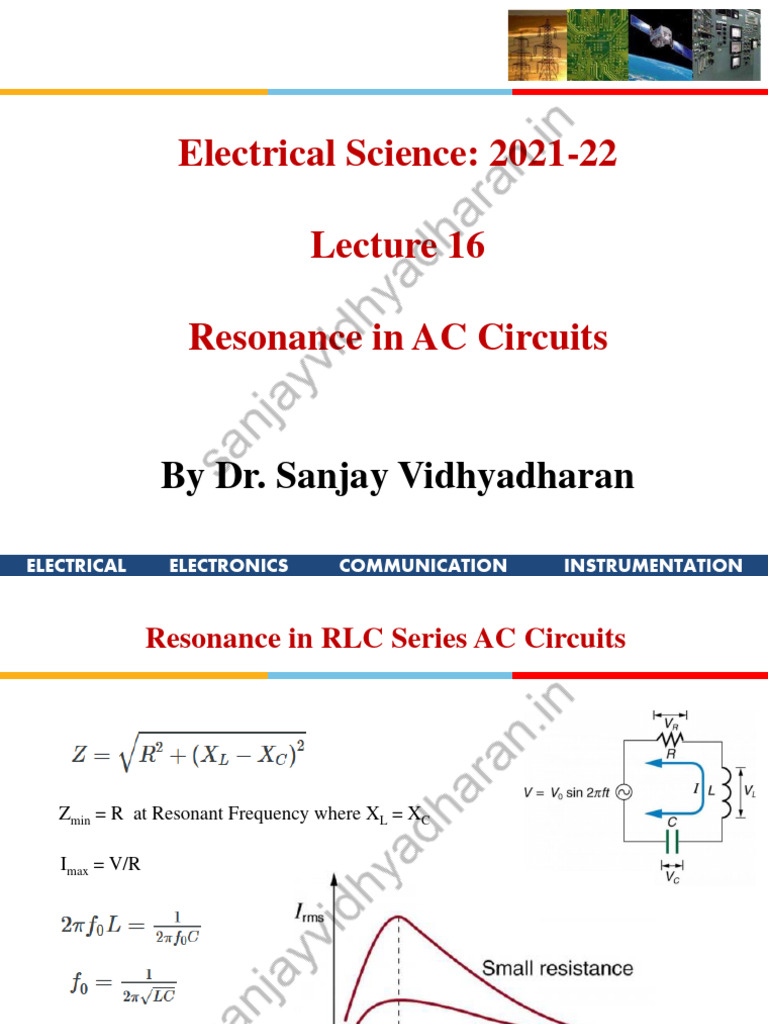 Resonance in RLC AC Circuits Explained | PDF | Resonance | Series And ...