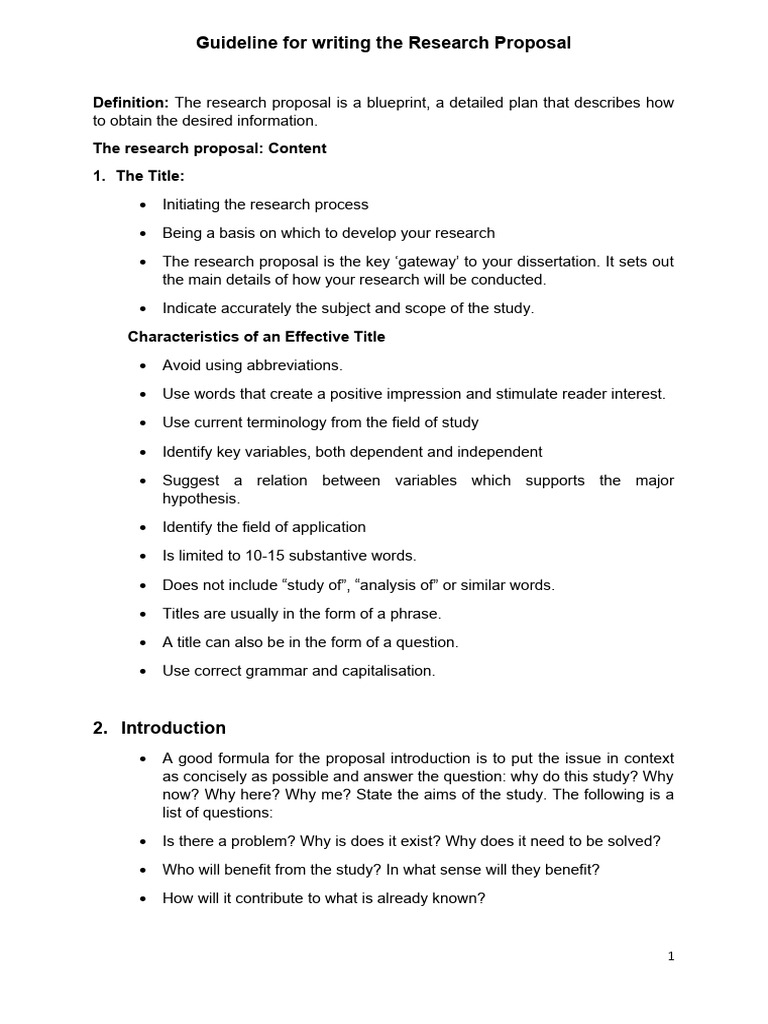 Guideline For Research Proposal | PDF | Methodology | Quantitative Research