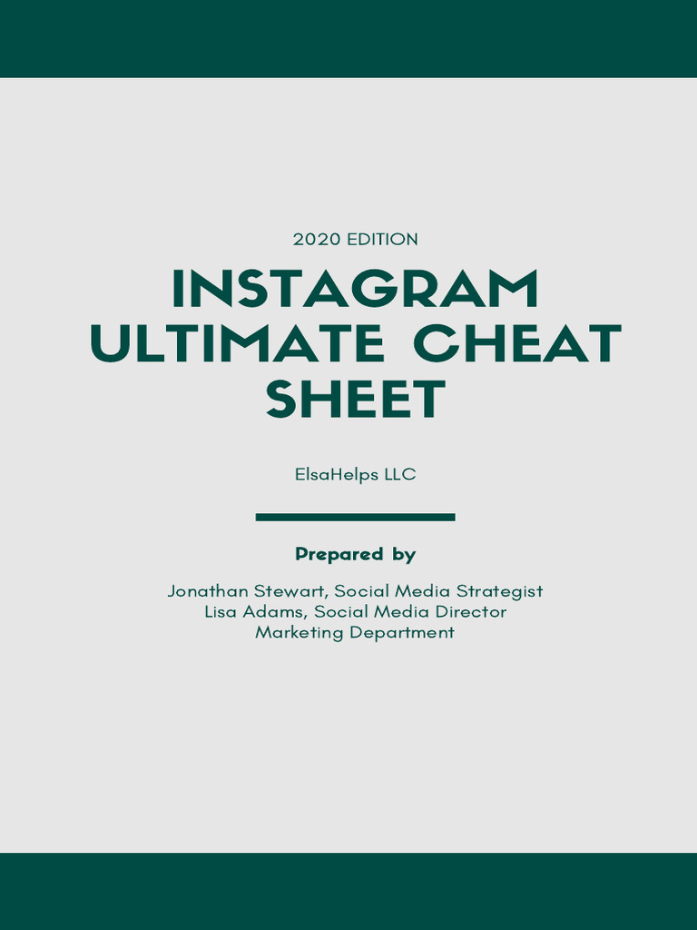 Instagram Ultimate Cheat Sheet Ebook | PDF | Social Media Marketing | Hashtag