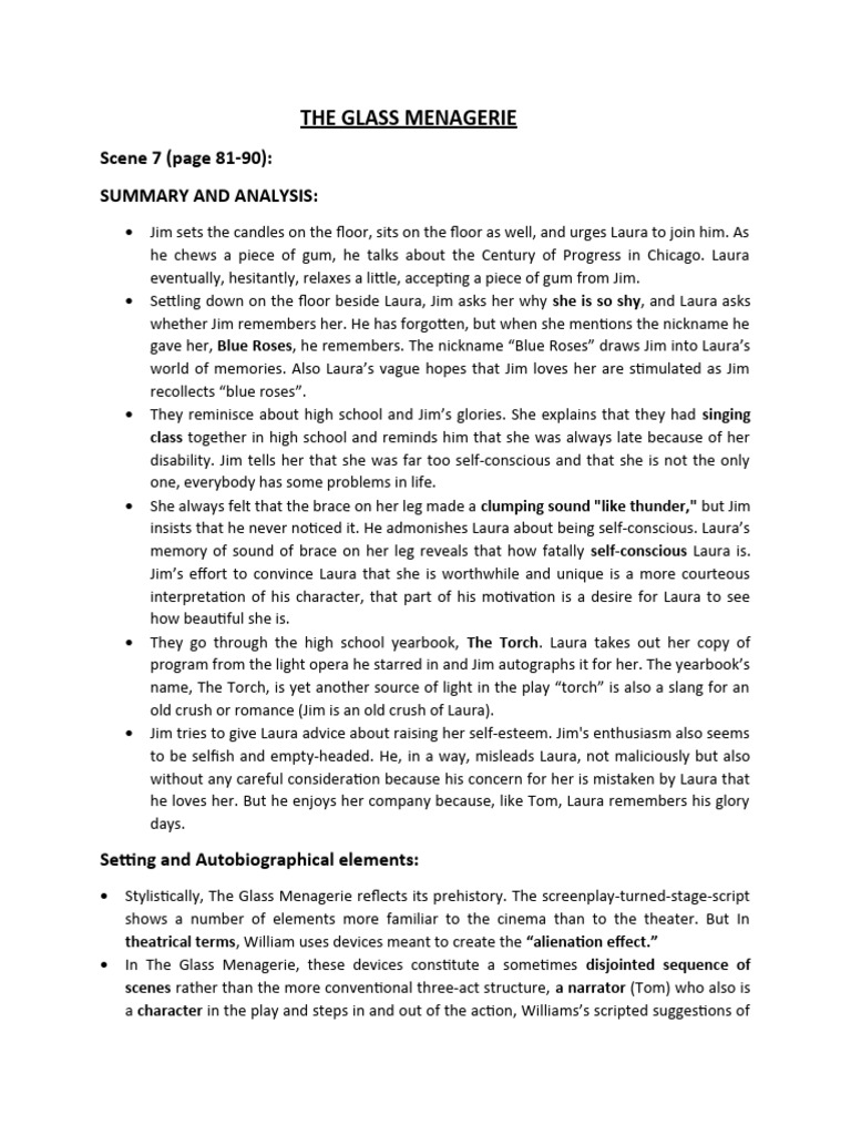 THE GLASS MENAGERIE Analysis | PDF